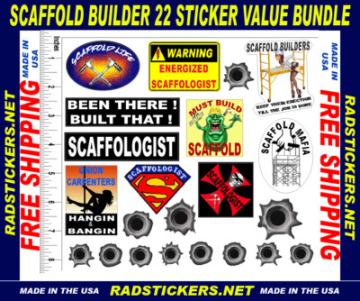 Carpenter scaffold builder stickers, hard hat stickers, SH-34 | eBay