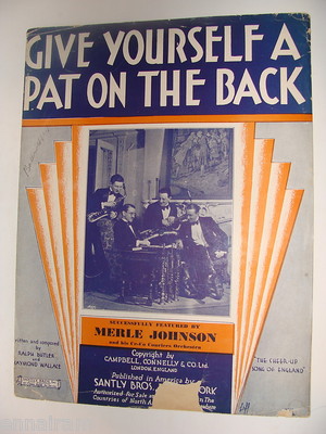 Give Yourself a Pat on the Back 1929 Butler & Wallace Merle Johnson ...