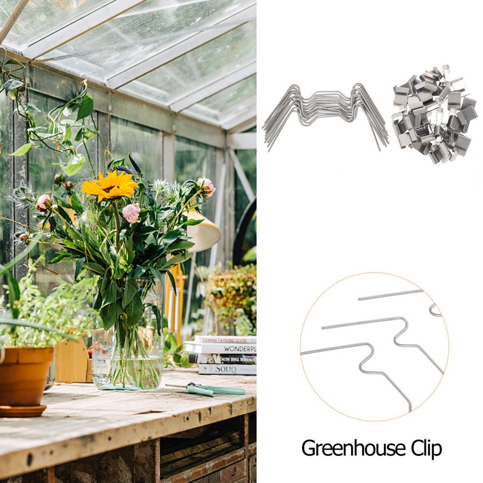100 Pcs Glass Plate Wire Clip Greenhouse Glazing Clips W-type Pane for ...