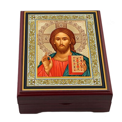 Rosary Box Jesus Christ Box for Prayer Beads Jewelry Christ The Teacher ...