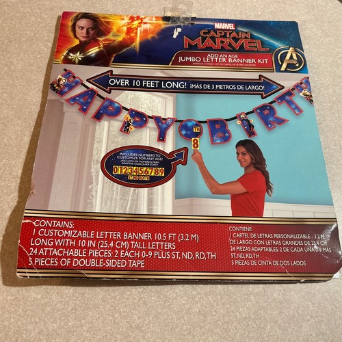 CAPTAIN MARVEL JUMBO LETTER BANNER KIT ~ Birthday Party Supplies ...