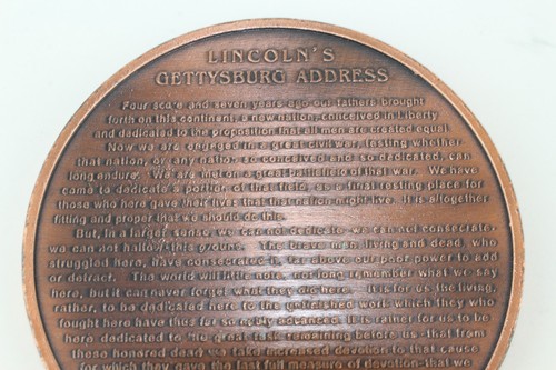Lincoln Cent Penny Souvenir with Gettysburg Address Paper Weight | eBay