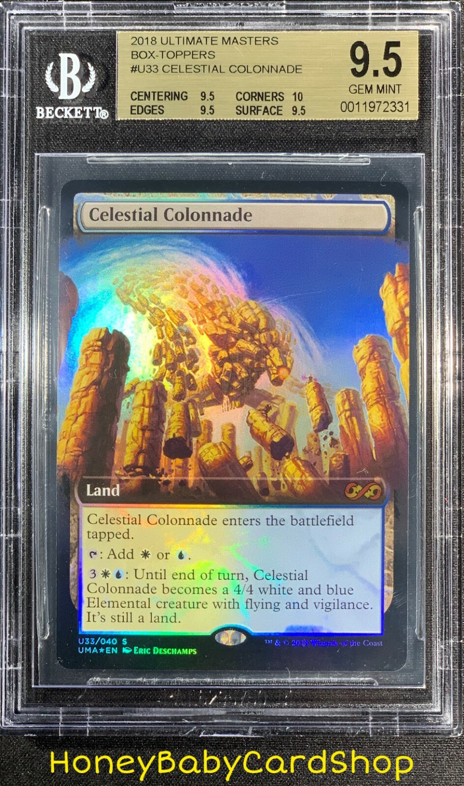 MTG Ultimate Masters 2018 Celestial Colonnade BGS 9.5Q+ (TRUE QUAD+ ...