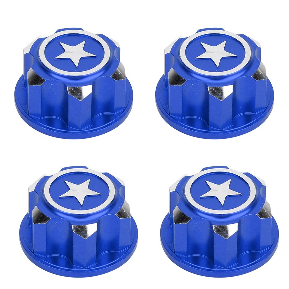 (Mazarine)4PCS Aluminium Alloy Metal 17mm Hex Wheel Mount Nuts Set PL ...
