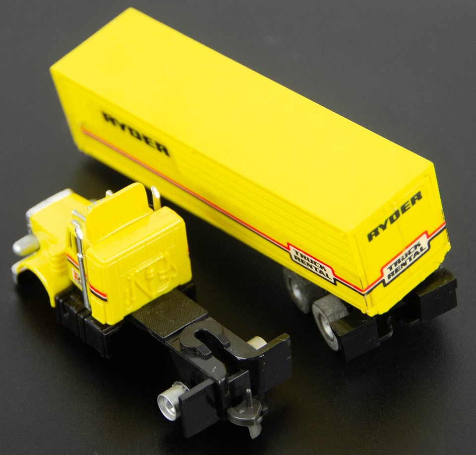 Vintage Aurora AFX Ryder Semi Tractor Trailer Truck Yellow HO Slot Car ...
