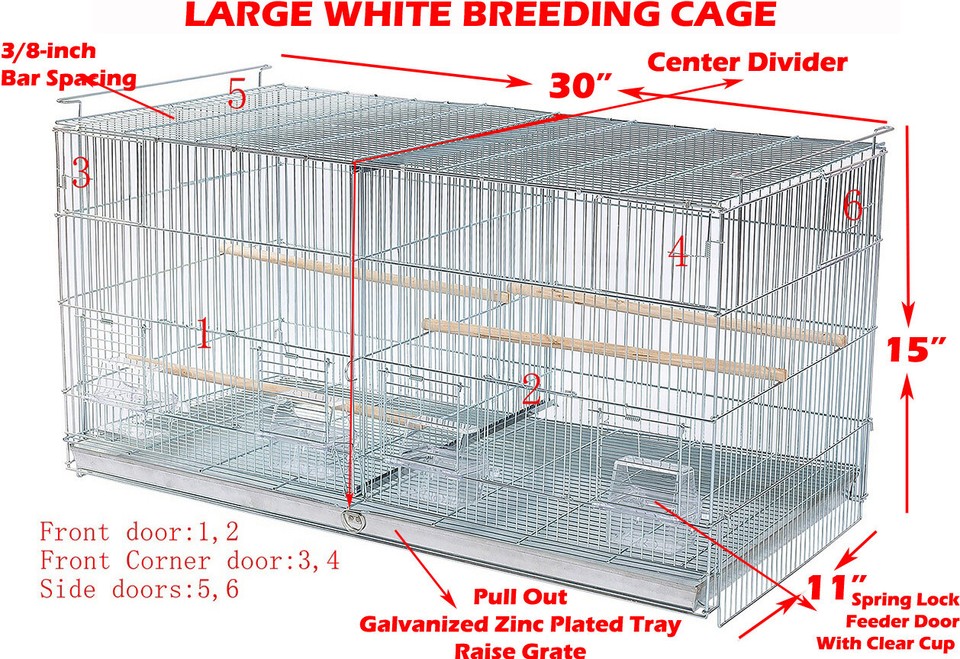 4 x LARGE Stackable 30" of Breeder Cages Bird Finch Canary Side Nest ...