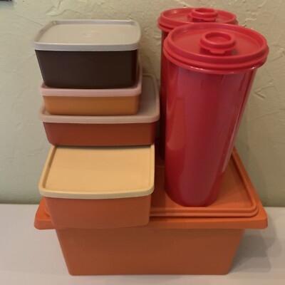 Lot of Tupperware Bread Box, Sandwich Boxes, 2 Large Shaker/Dressing ...