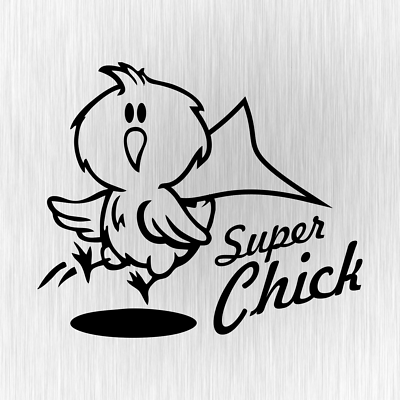Super Chick Chicks Hero Hero Cartoon Black Car Vinyl Decal Sticker | eBay