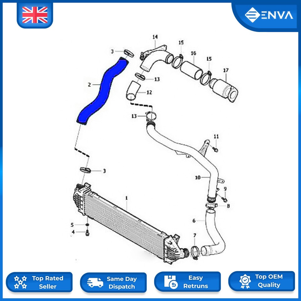 Intercooler Turbo Hose Pipe For Volvo V40 D2 1.6 Diesel (2012-2021 ...