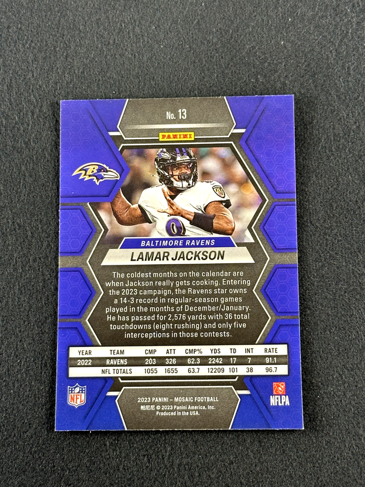 2023 Panini Mosaic LAMAR JACKSON Base #13 Baltimore Ravens | eBay