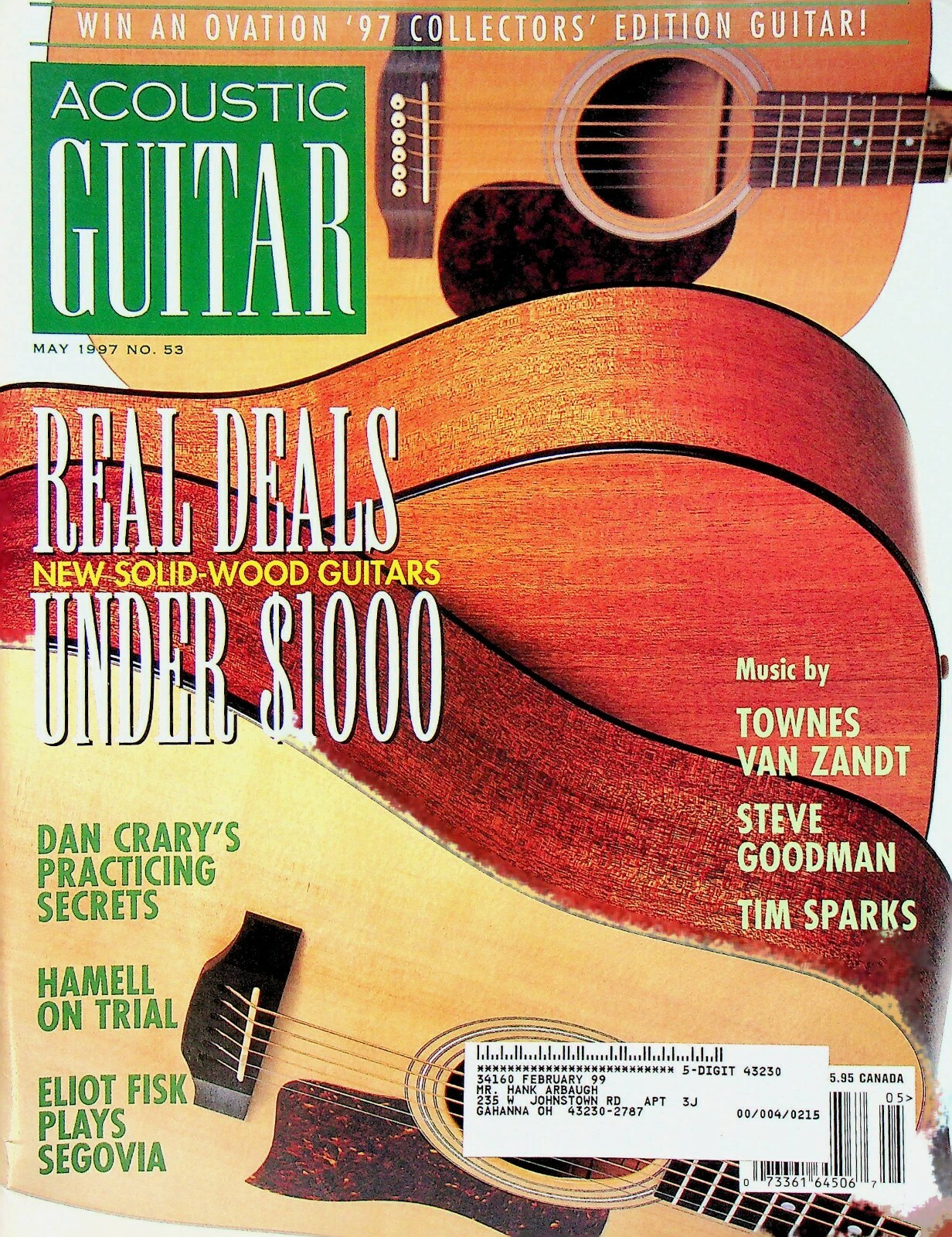 Acoustic Guitar Magazine May 1997 Dan Crary's Practicing Secrets m1658 ...