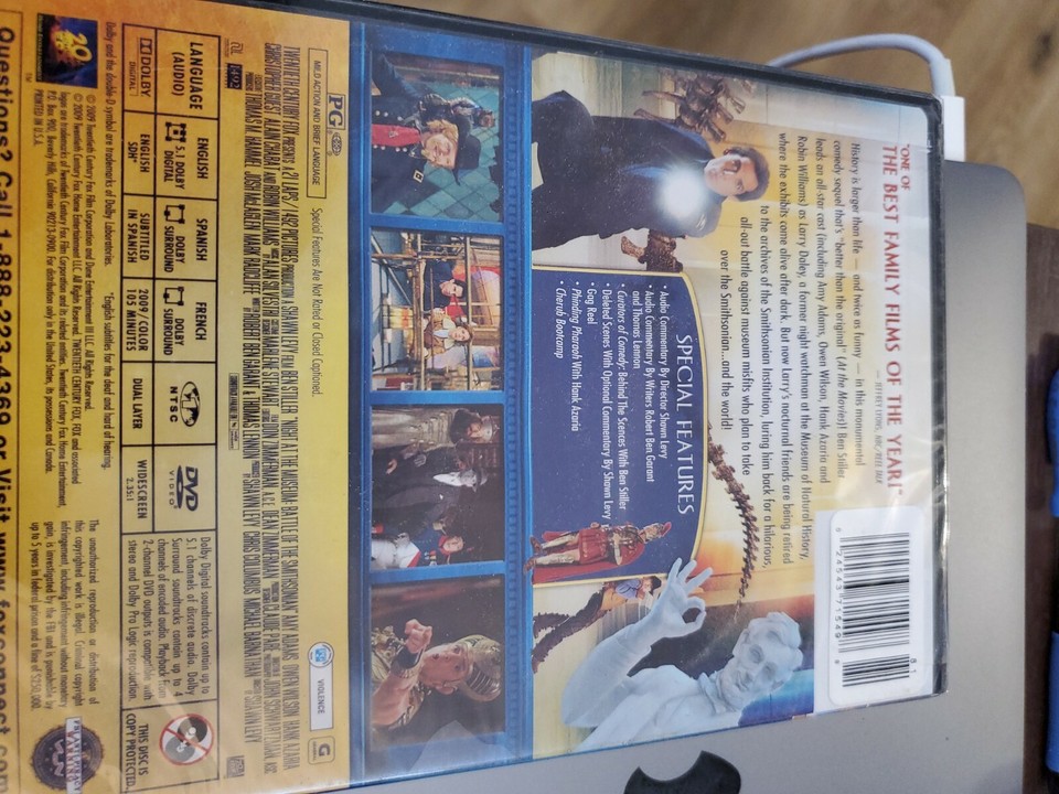 Night At The Museum: Battle of the Smithsonian (DVD, 2009, Widescreen ...