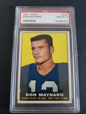 1961 Topps Football #150 Don Maynard ROOKIE RC PSA 8 NM-MT New York ...