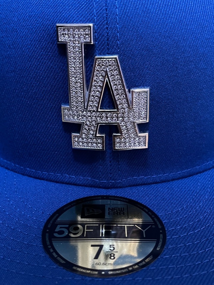 Los Angeles Dodgers Metal Logo w/ Clear Rhinestone New Era 59fifty ...