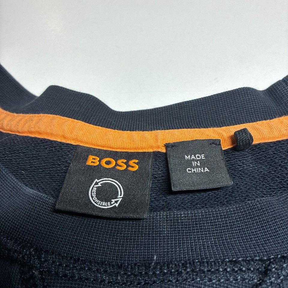 Boss Logo Patch Crewneck Sweater Size:XL | eBay