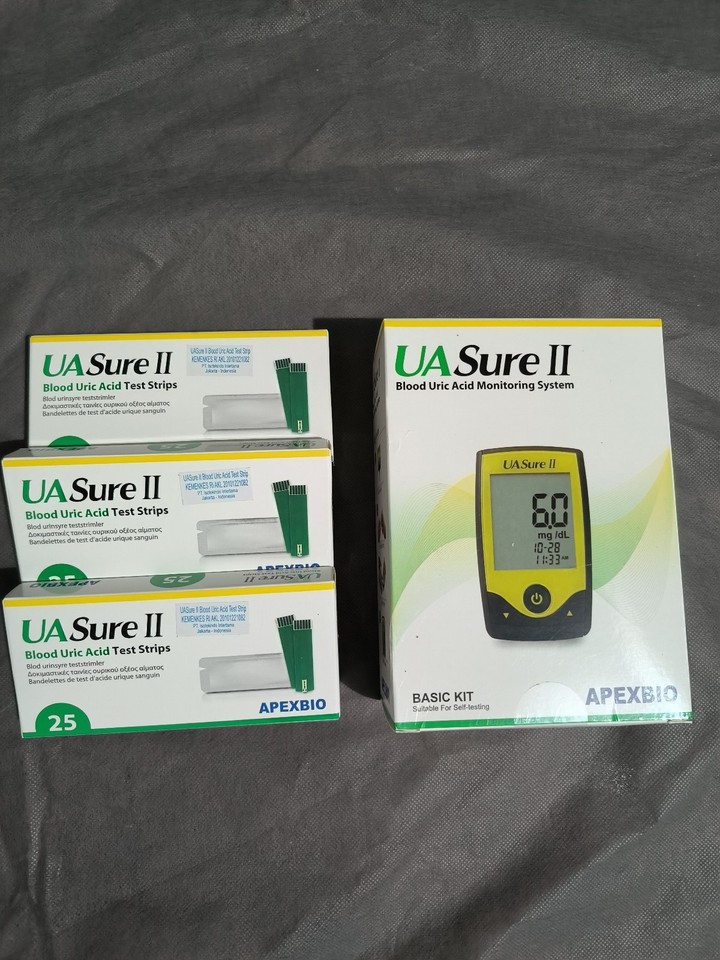 UASure II Uric Acid Meter Kit + Strips (100/75/50/25) Gout Test Tool | eBay