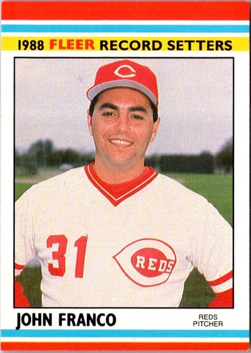 1988 Fleer Record Setters John Franco #12 Cincinnati Reds Baseball Card ...