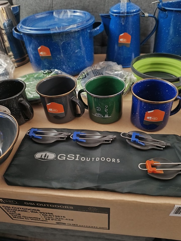 One Lot Of GSI Outdoors Items. Cookware, Drinkware and some Coffee Pots ...