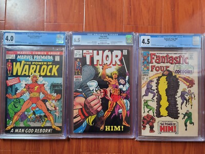 Thor 165 1st full. Fantastic Four 67 1st cameo Marvel Premiere Warlock ...