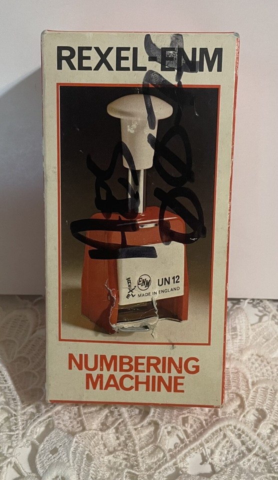 Rexel-Enm Numbering Machine UN22 Lever Action Vintage Made In Great ...