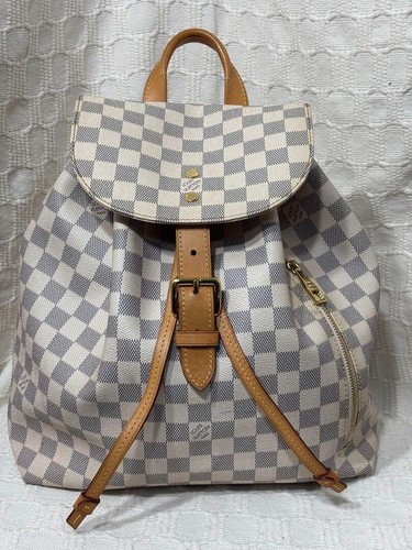 Good Auth Louis Vuitton N41578 BackPack Speron White Damier Azur LV F/S | eBay
