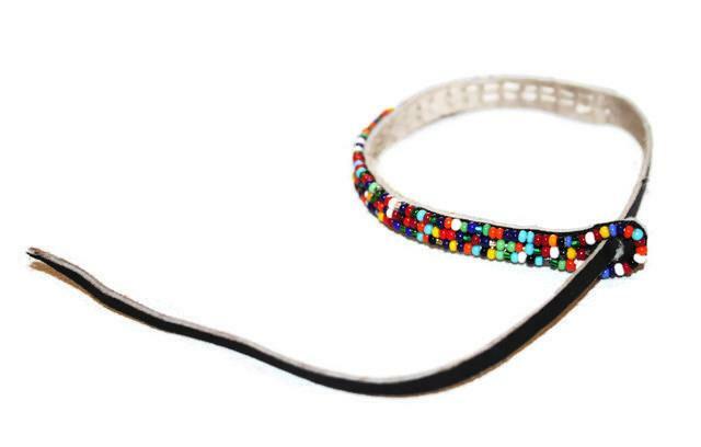 African Beaded Maasai Masai Leather Wrist Band Made in Kenya 12 | eBay