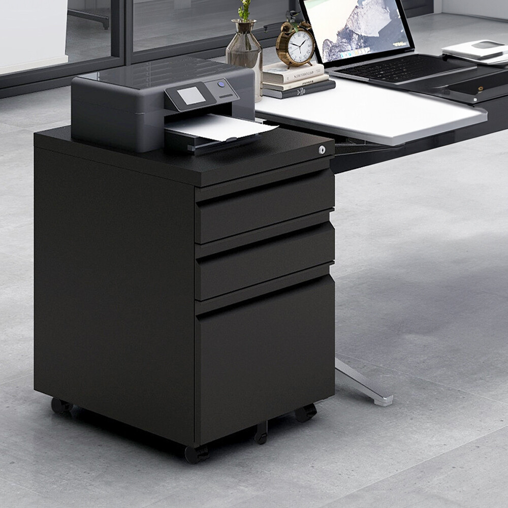 Desk With Locking File Cabinet