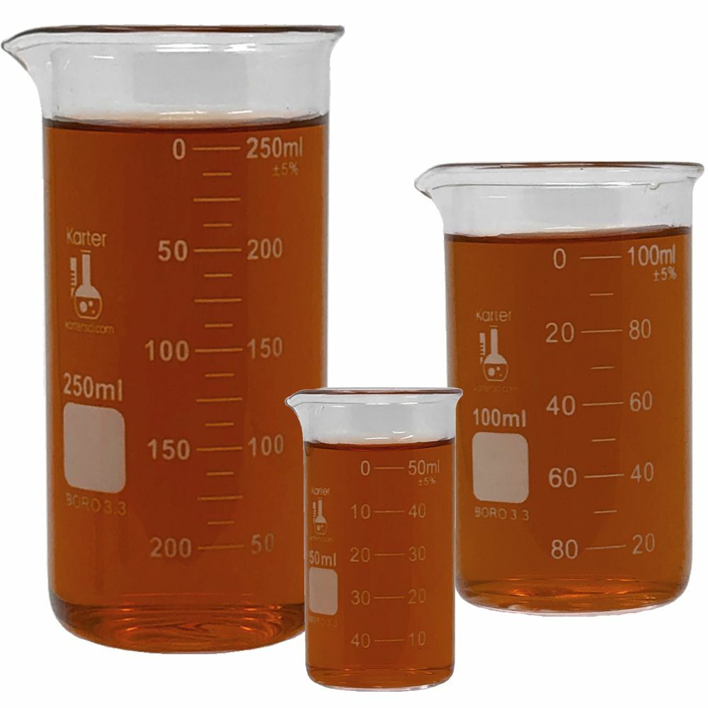 Karter Scientific 250 Ml Low Form Graduated Glass Beaker Beaker,