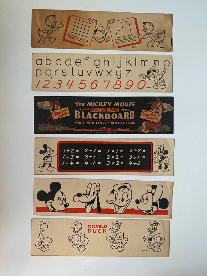 Vintage Mickey Mouse Magic Slate Blackboard Drawing Cards Disney Strathmore Co. | eBay