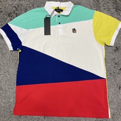 AKOO Hayti Polo Shirt Mens XL/2X Red/White/Blue Depths Fox Logo NWT ...