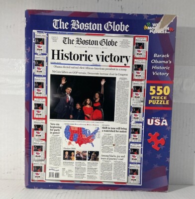 The Boston Globe Historic Victory Obama Elected President (550) Piece ...