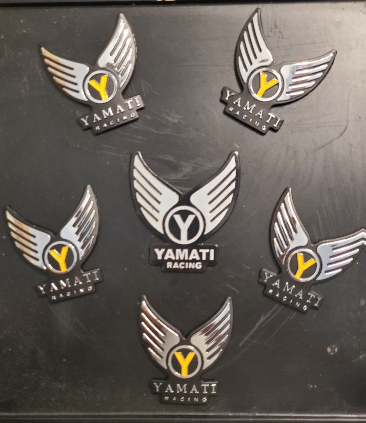 YAMATI RACING SCOOTER SELF-STICKING EMBLEMS - PACK OF 5 SMALL 1 LARGE ...