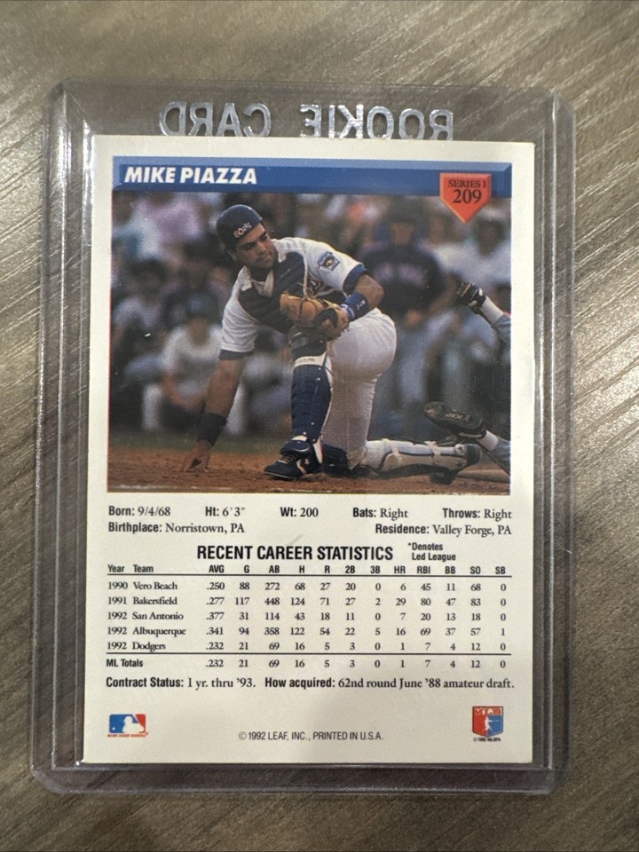 1993 Donruss Baseball Series 1 Rated Rookie / Mike Piazza #209 | eBay
