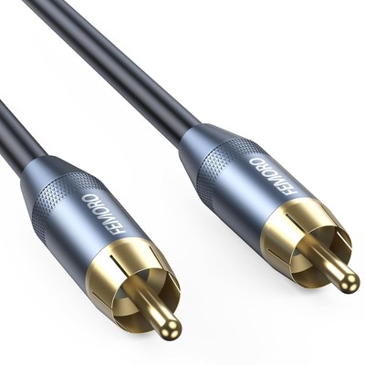 Subwoofer Cable 10 ft, Single RCA Cables Dual Shielded Wire Gold Plated ...