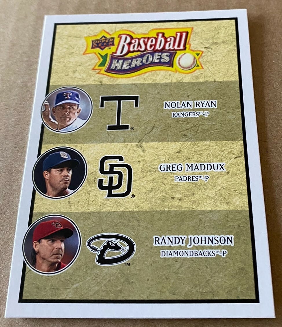 2008 Upper Deck Baseball Heroes - #193 Greg Maddux, Nolan Ryan, Randy ...