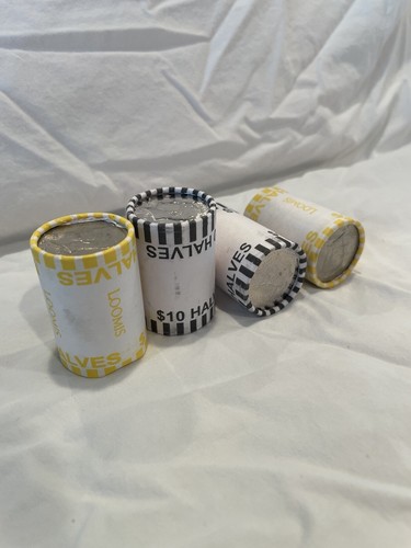 4 Rolls Half Dollar Coins $40 FV bank sealed Loomis/ Brinks 80 Coins US ...