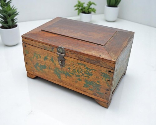 Antique Wooden Storage Chest Box Original Old Hand Crafted | eBay