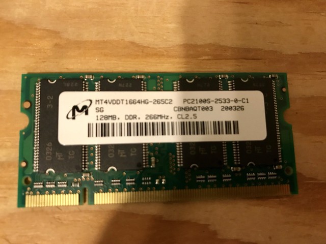 Micron PC2700 128 MB DIMM 333 MHz DDR SDRAM Memory (MT4VDDT1664AG335C3 ...