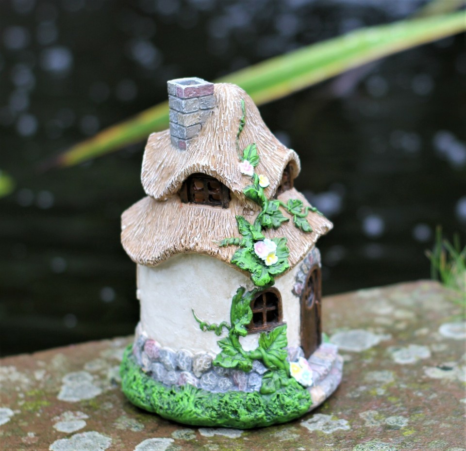 Fairy House Solar Garden Ornament Pixie Lawn Secret Garden Gift Patio ...