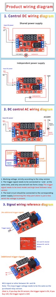 DC 12V 10A Adjustable Time Delay Relay Module LED Digital Timer Rotary ...