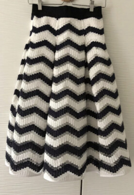 NWT Milly Inverted Pleat Skirt Navy Sz 0$495 | eBay