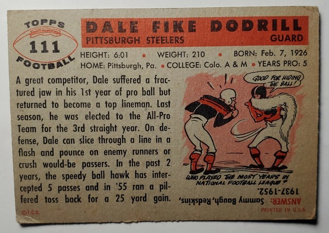 1956 Topps - #111 Dale Dodrill for sale online | eBay