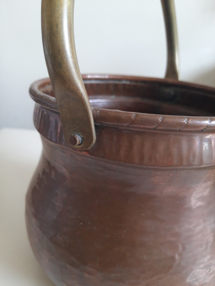 ANTIQUE HANDMADE COPPER CAULDRON DINANDER VERITABL 51 UNIQUE PIECE OLD ...