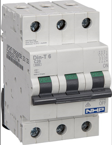 NHP MCB DIN-T6 6KA 3P 10A C CURVE | eBay