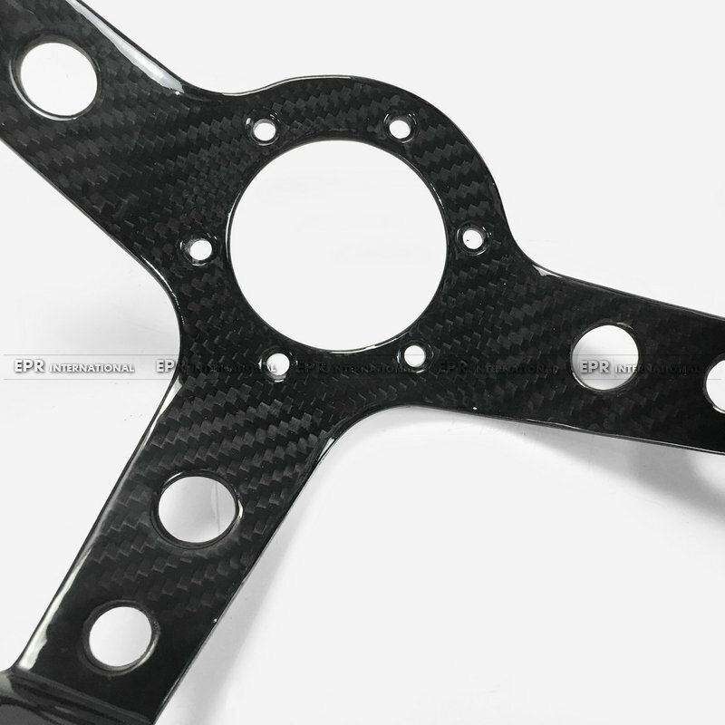For UNIVERSAL Racing S Type Carbon Fiber Glossy Flat Steering wheel ...