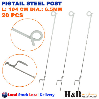 20x Tread In Pigtail Steel Post Posts Electric Fence Pig Tail Strip ...
