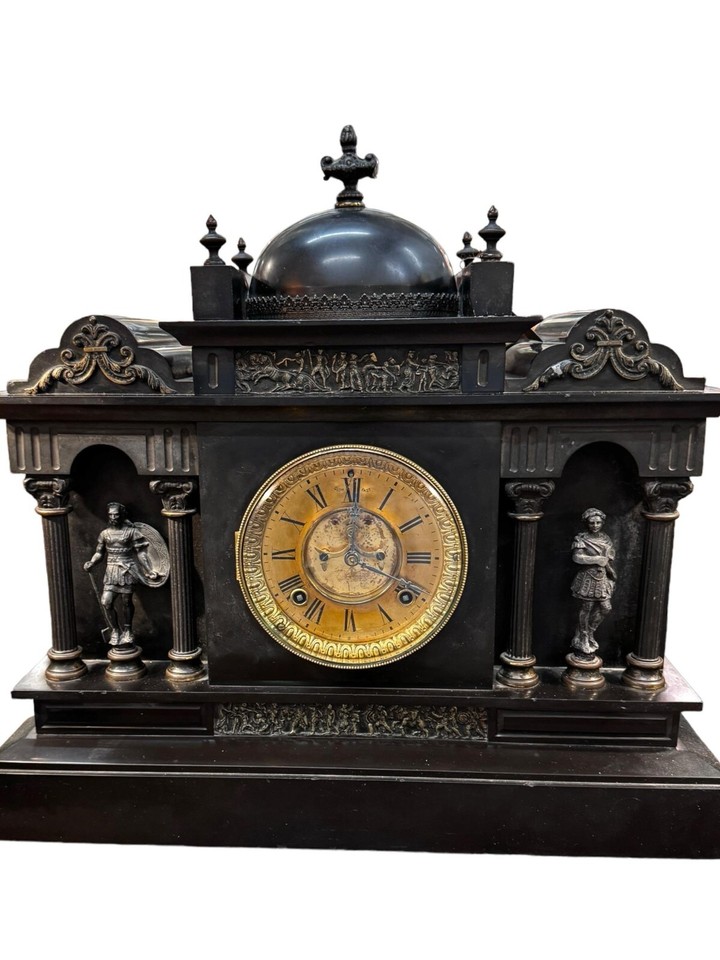 Antique 1880s Victorian Heavy Marble French Large Mantel Clock HUGE ...