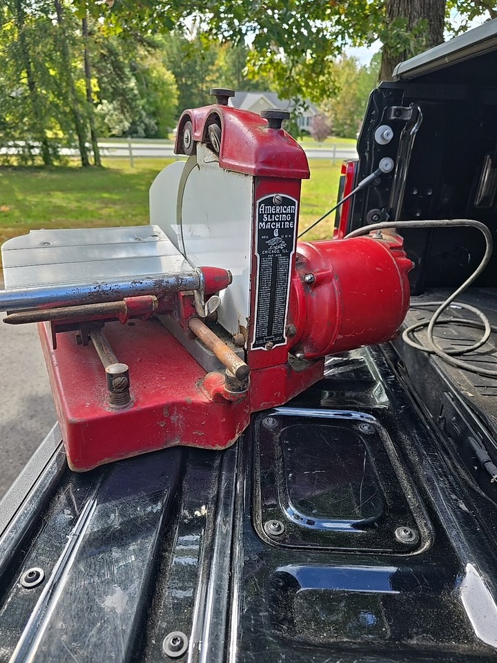 Vintage American Meat Slicing Machine Co. Meat Slicer Cool Look | eBay
