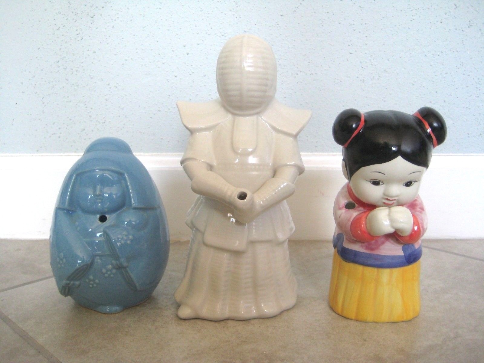3 Japanese Themed Cocktail Drink Tiki Ceramic GEISHA Benihana Samurai ...