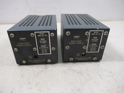 Lot of 2 Todd Products TPC MAS-48-70 Adjustable Voltage Regulated Power ...